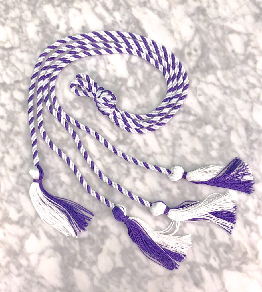 White & Purple Graduation Double Cord | Printing Plus
