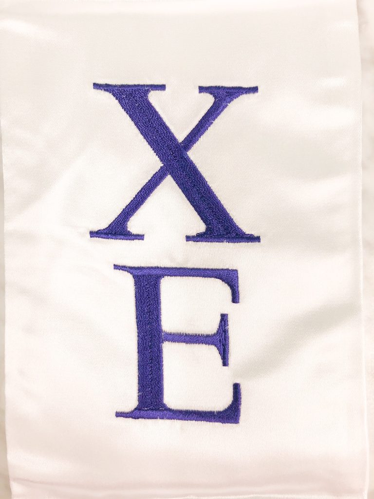 Set of 7 Historic Chi Epsilon White Stoles | Printing Plus
